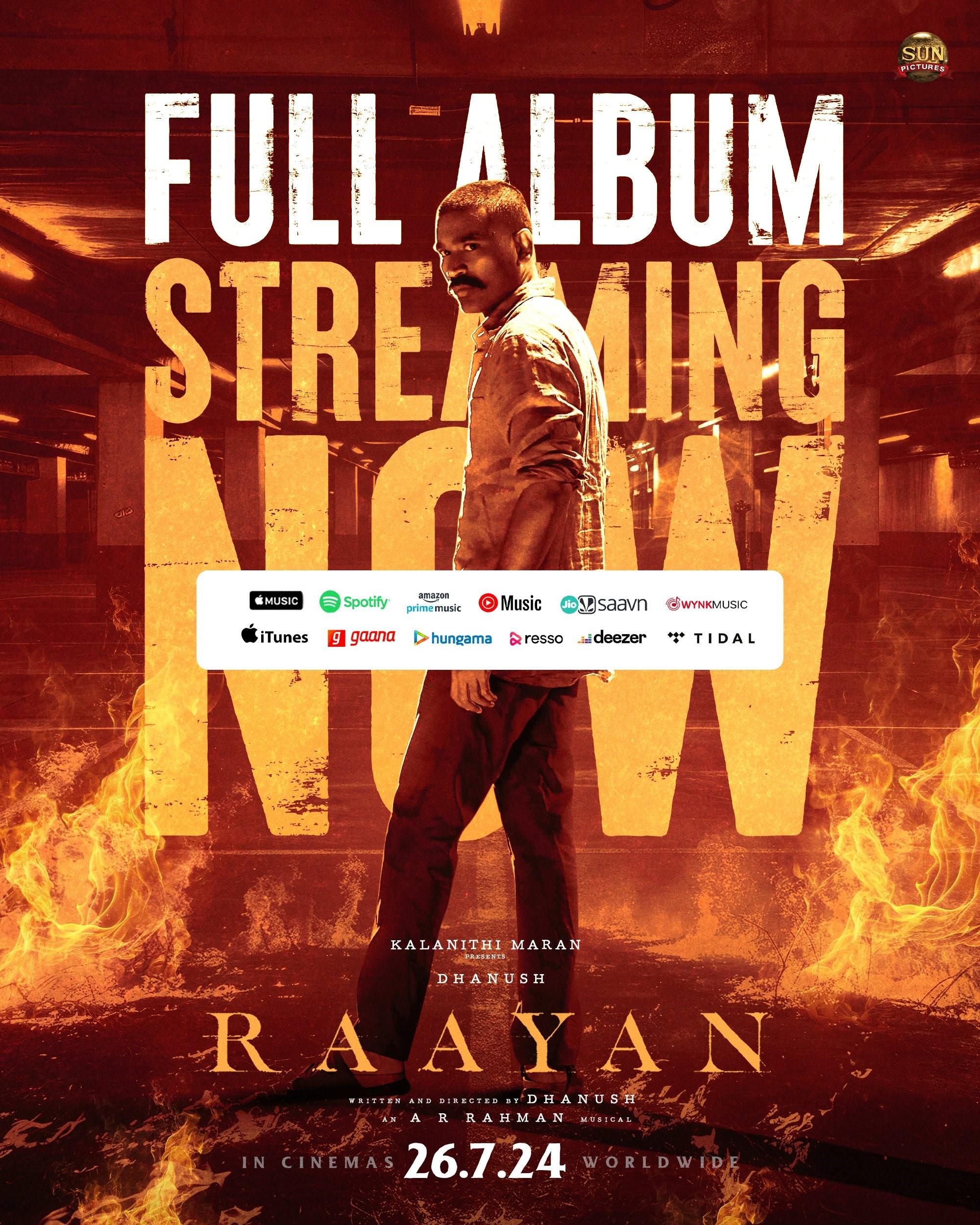 Raayan: Dhanush, AR Rahman album sets playlists on fire! Tamil Movie, Music Reviews and News